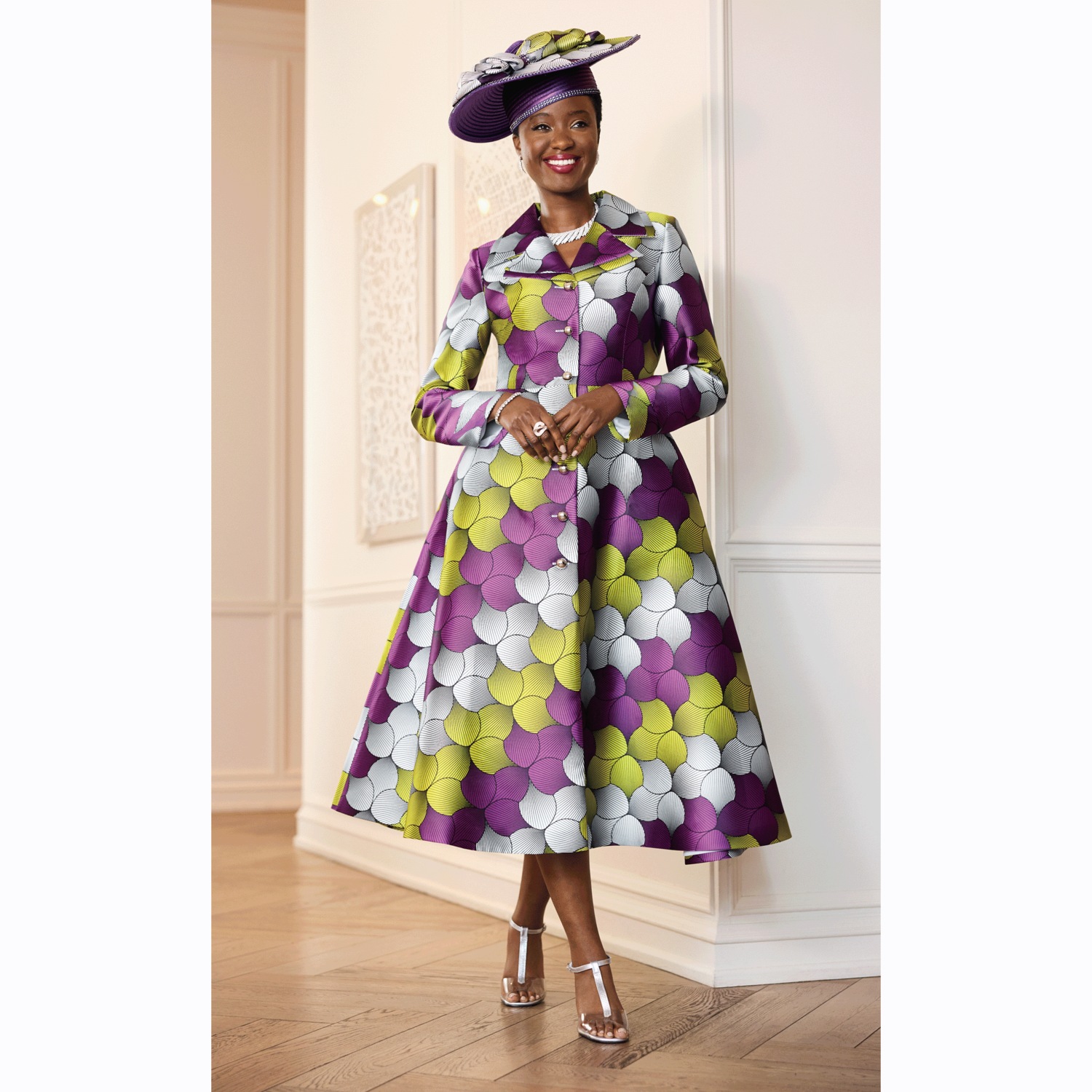 Quanda Double Collar Fit-and-Flare Dress | ASHRO