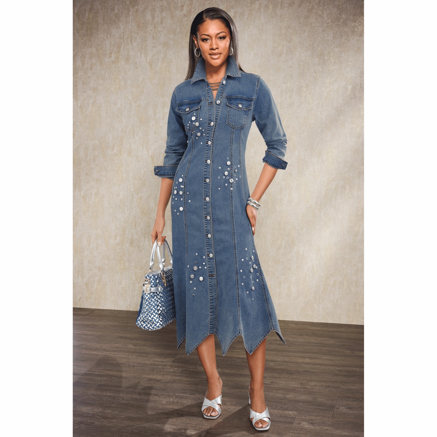 Delorez Denim Sheath Dress | ASHRO