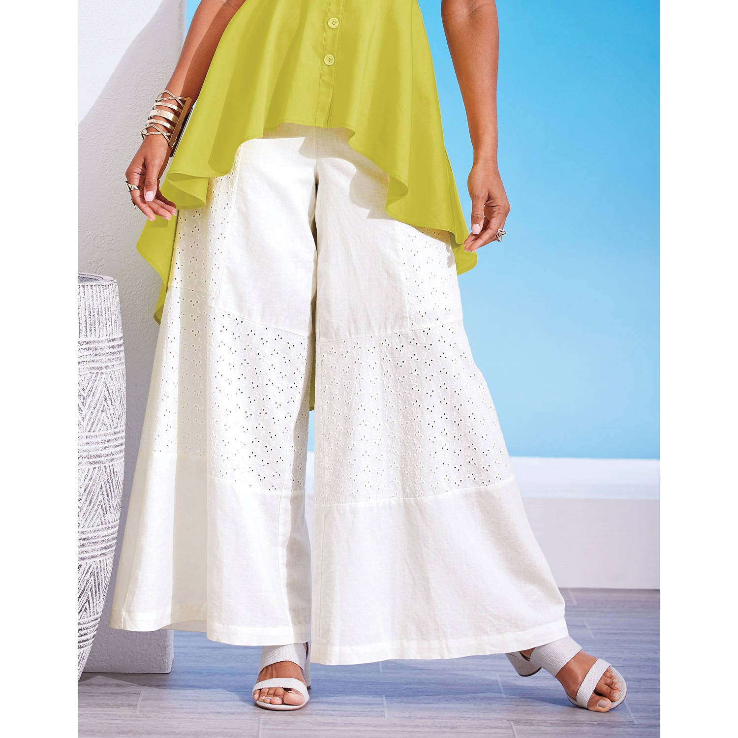 Eveline Eyelet Patchwork Pant | ASHRO