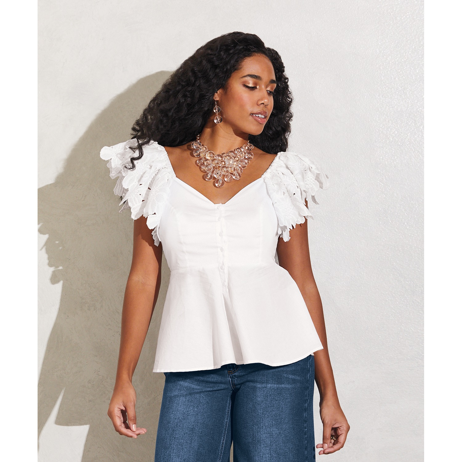Anessa Cut Out Lace Top | ASHRO