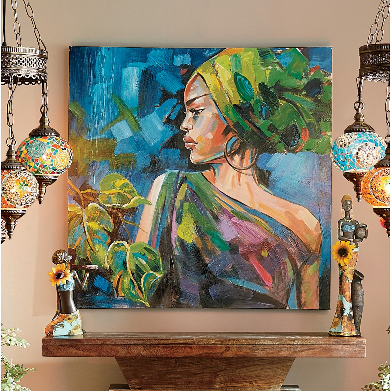 Sunflower African Lady Figurine | ASHRO