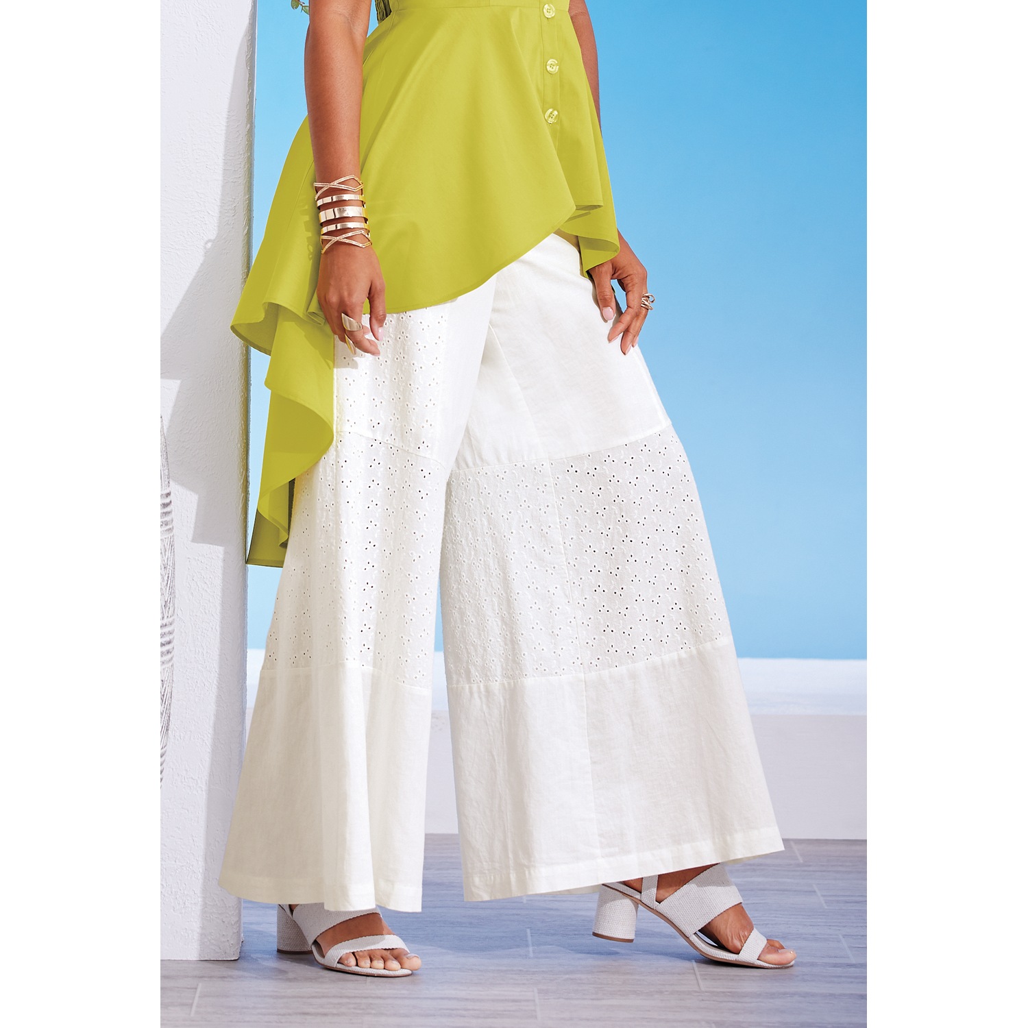 Eveline Eyelet Patchwork Pant | ASHRO