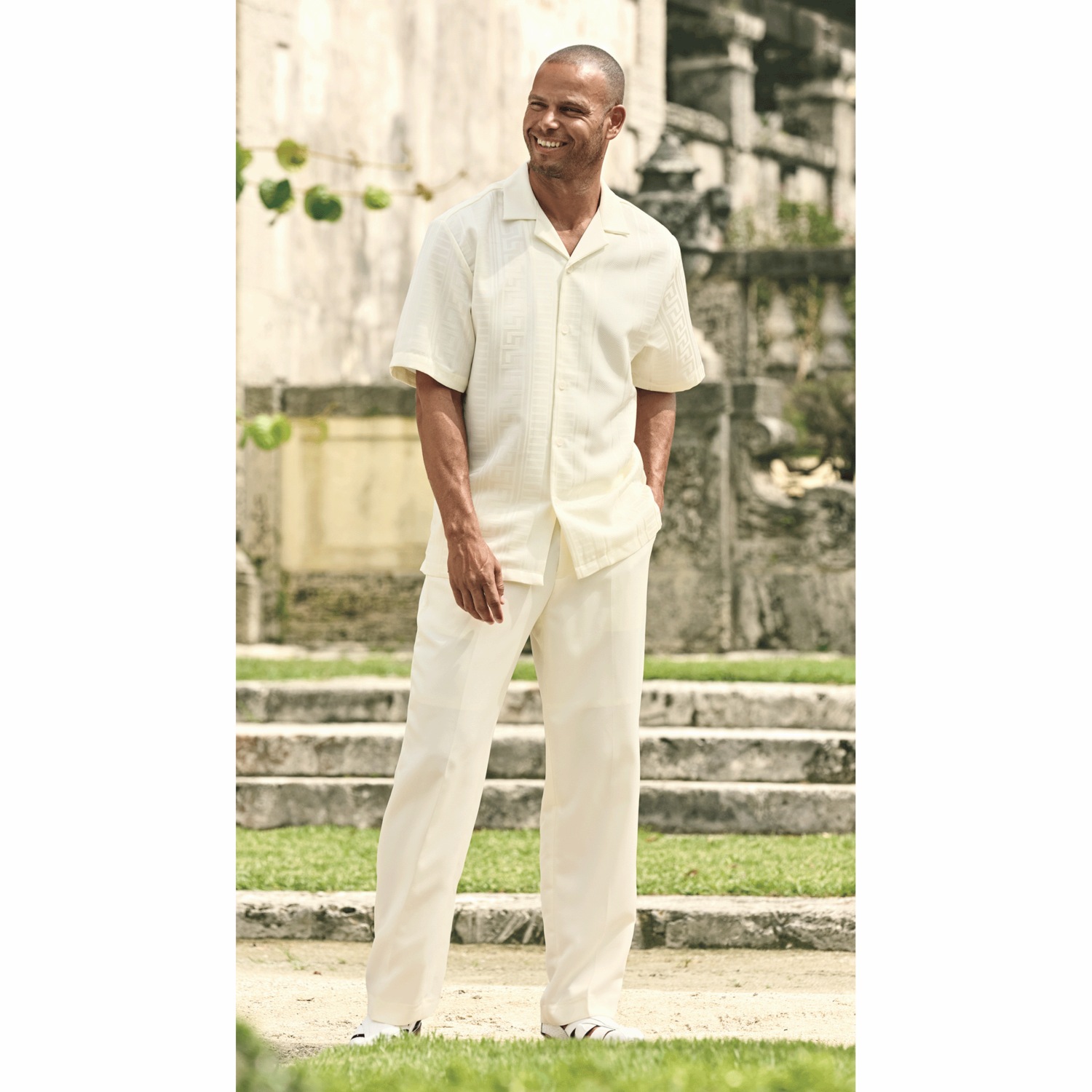Stacy Adams Textured Shirt Pant Set | ASHRO