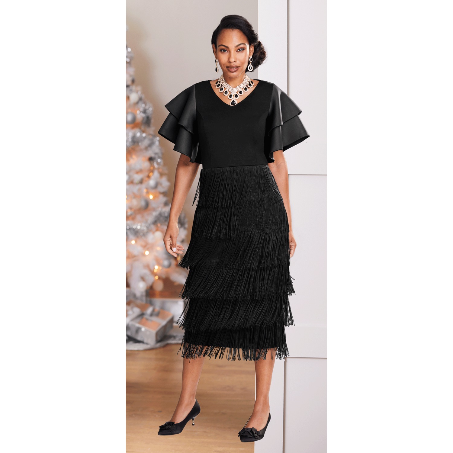 Mareena Women's Fringe Sheath Dress | ASHRO