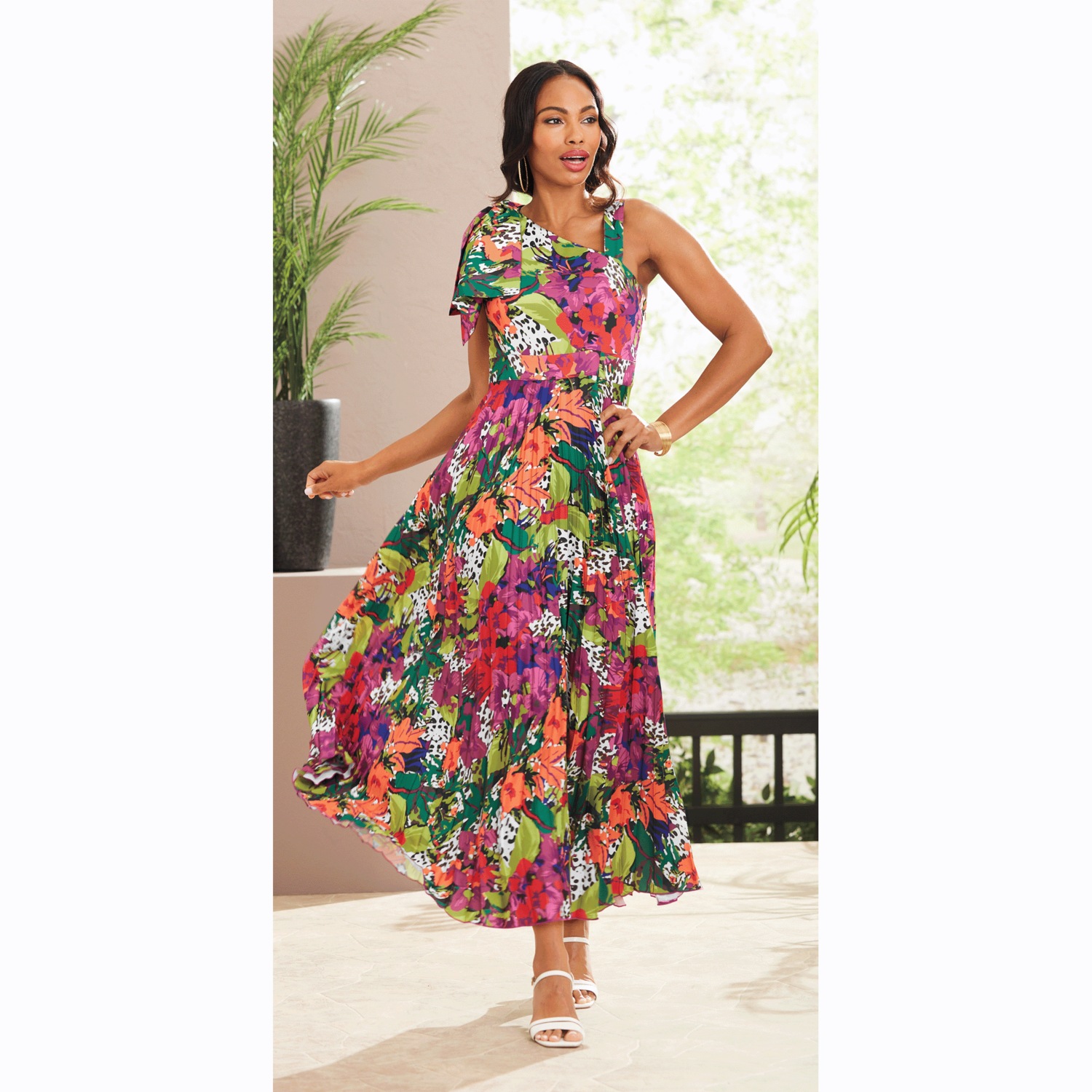 Akena One-Shoulder Pleated Maxi | ASHRO