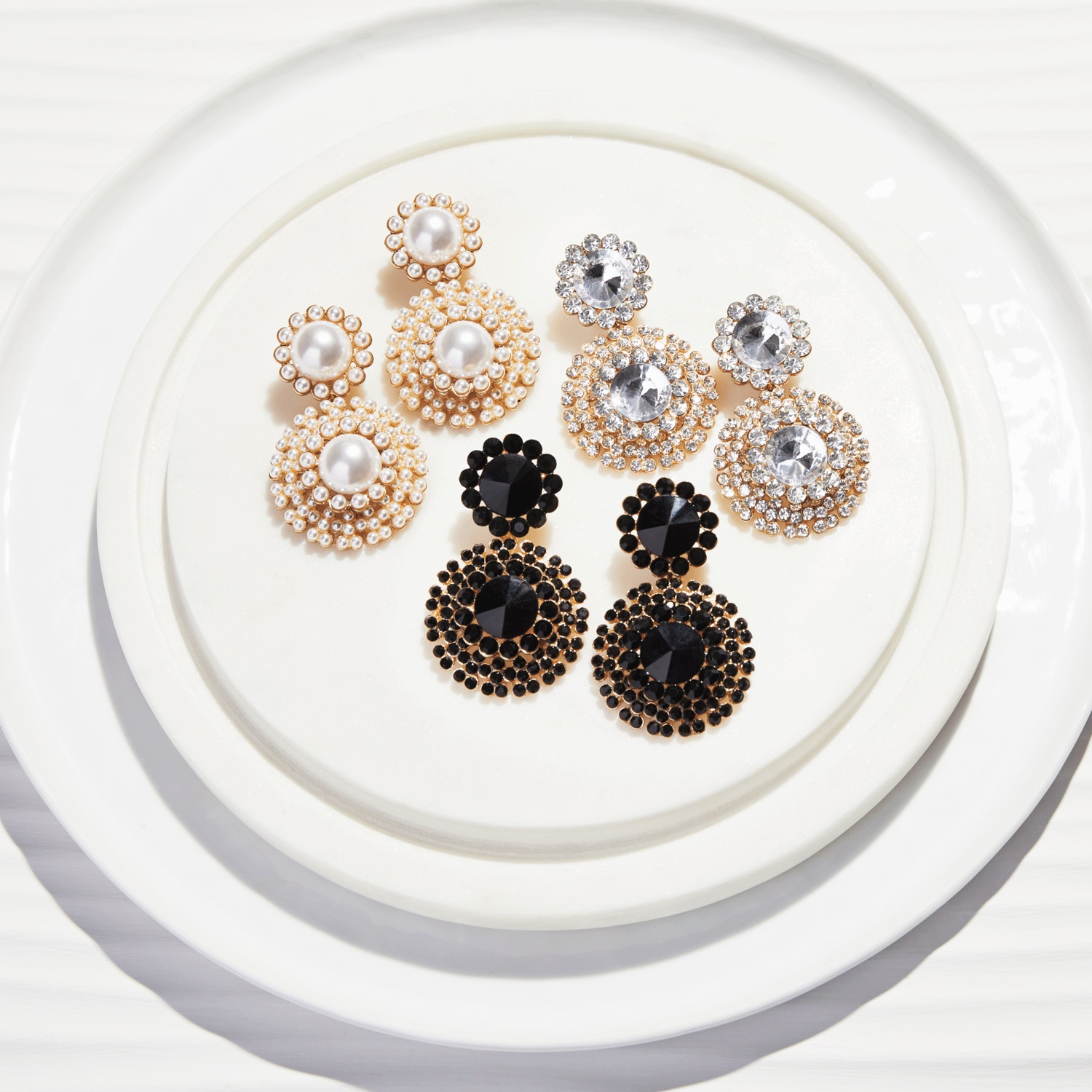 Beaded Double-Drop Clip Earrings | ASHRO