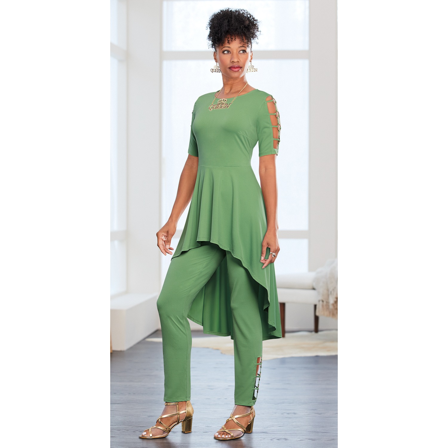 Metal Rings Pant Set | ASHRO