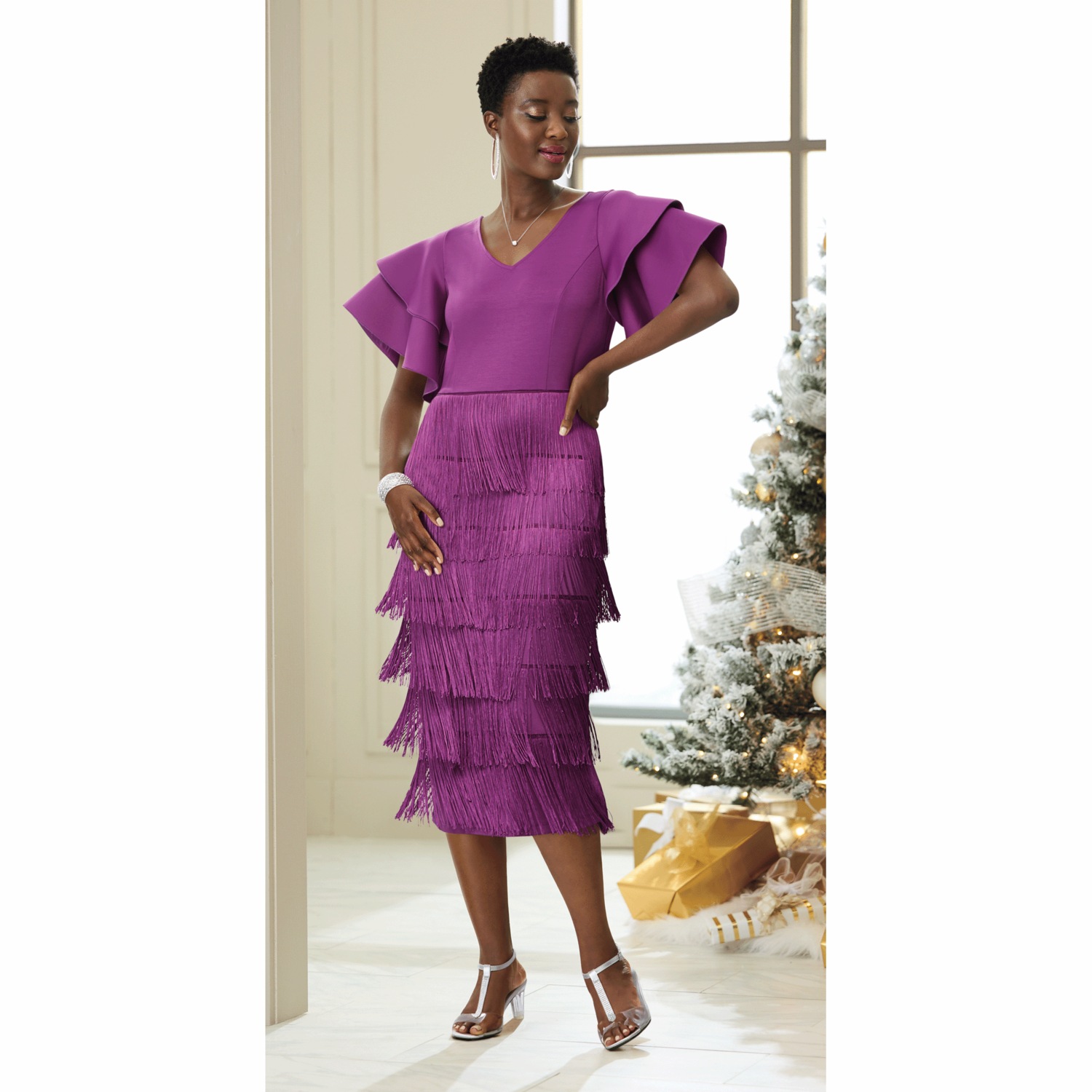 Mareena Women's Fringe Sheath Dress | ASHRO