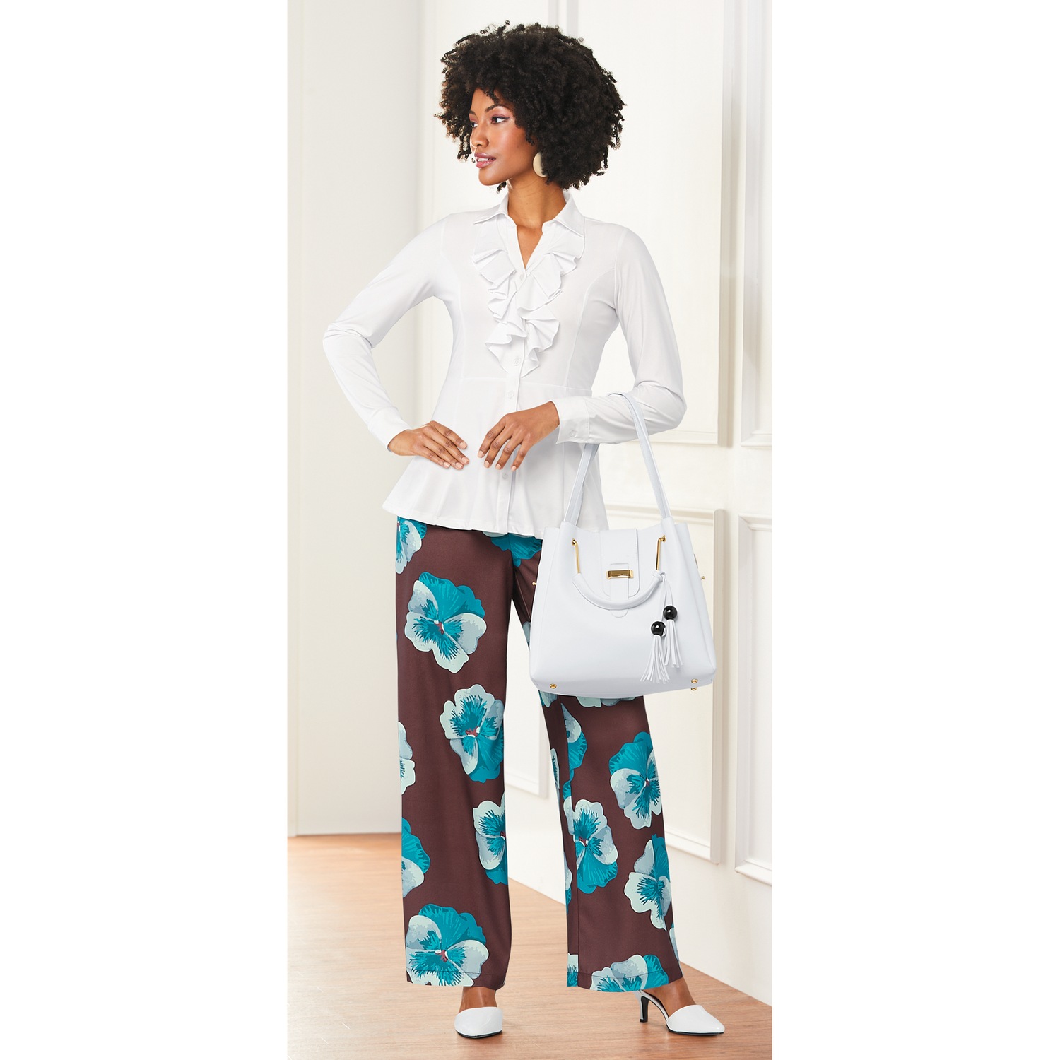 Latrina Printed Wide-Leg Pant | ASHRO