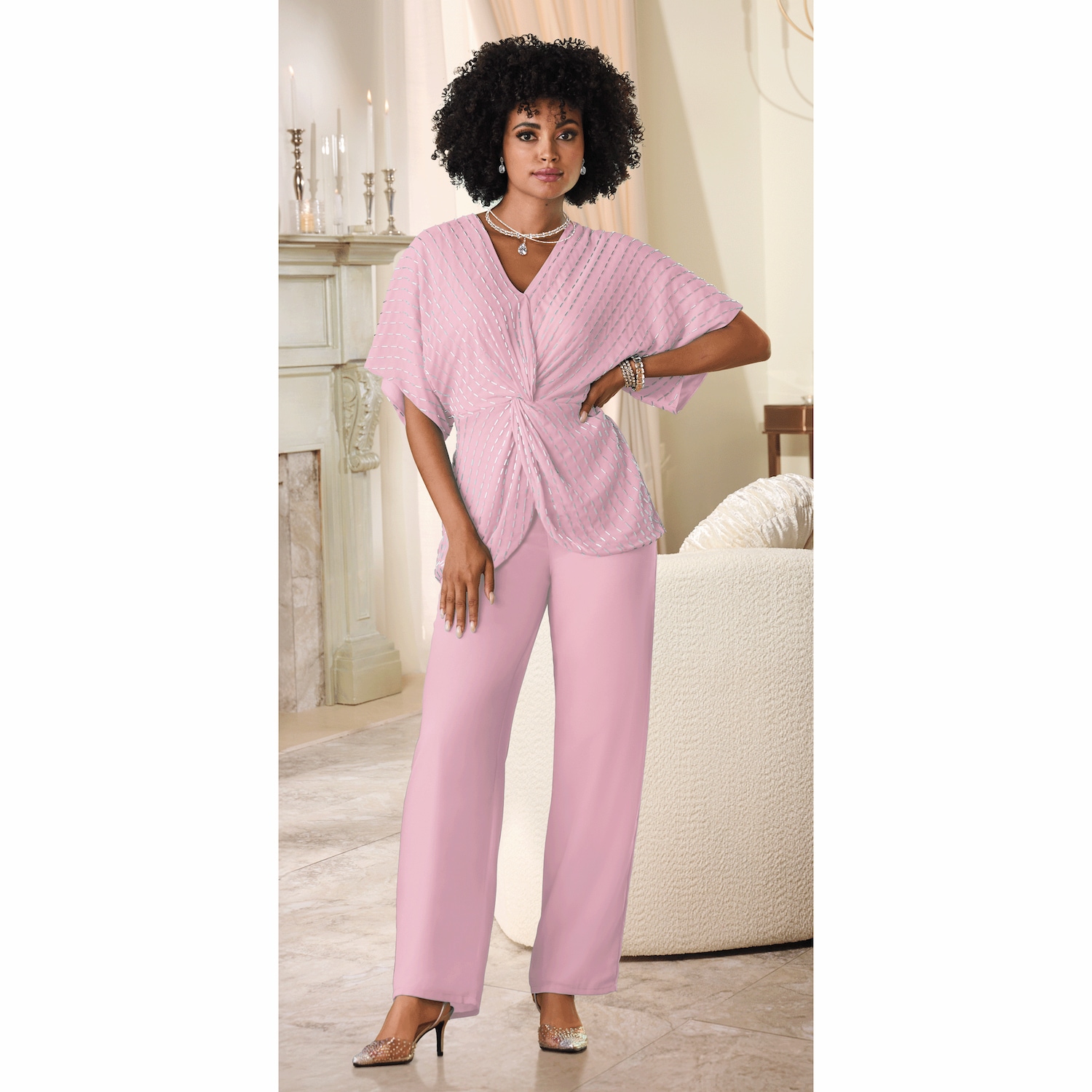 Beaded Knot Pant Set | ASHRO