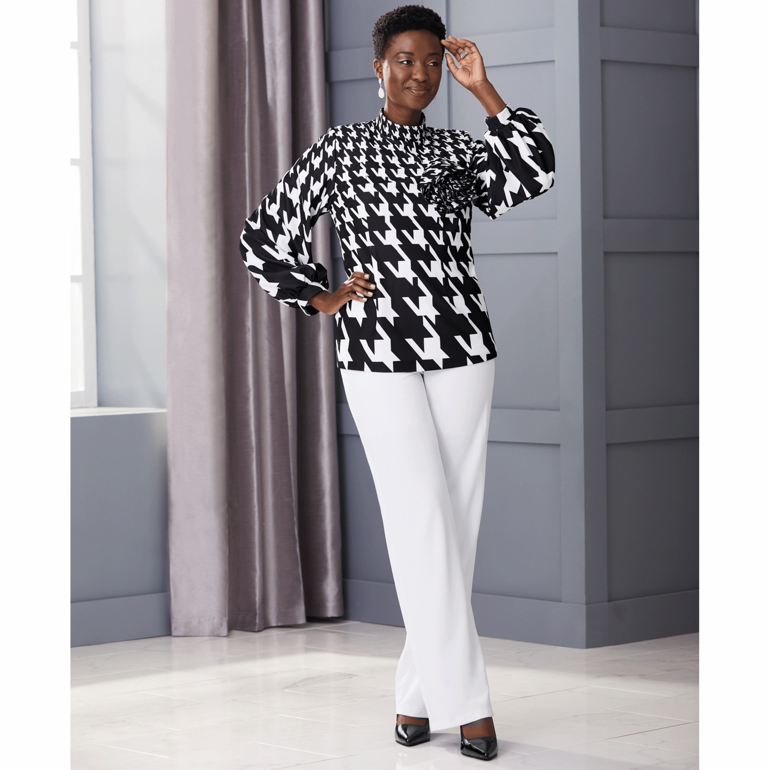 Jackie Houndstooth Pant Set | ASHRO
