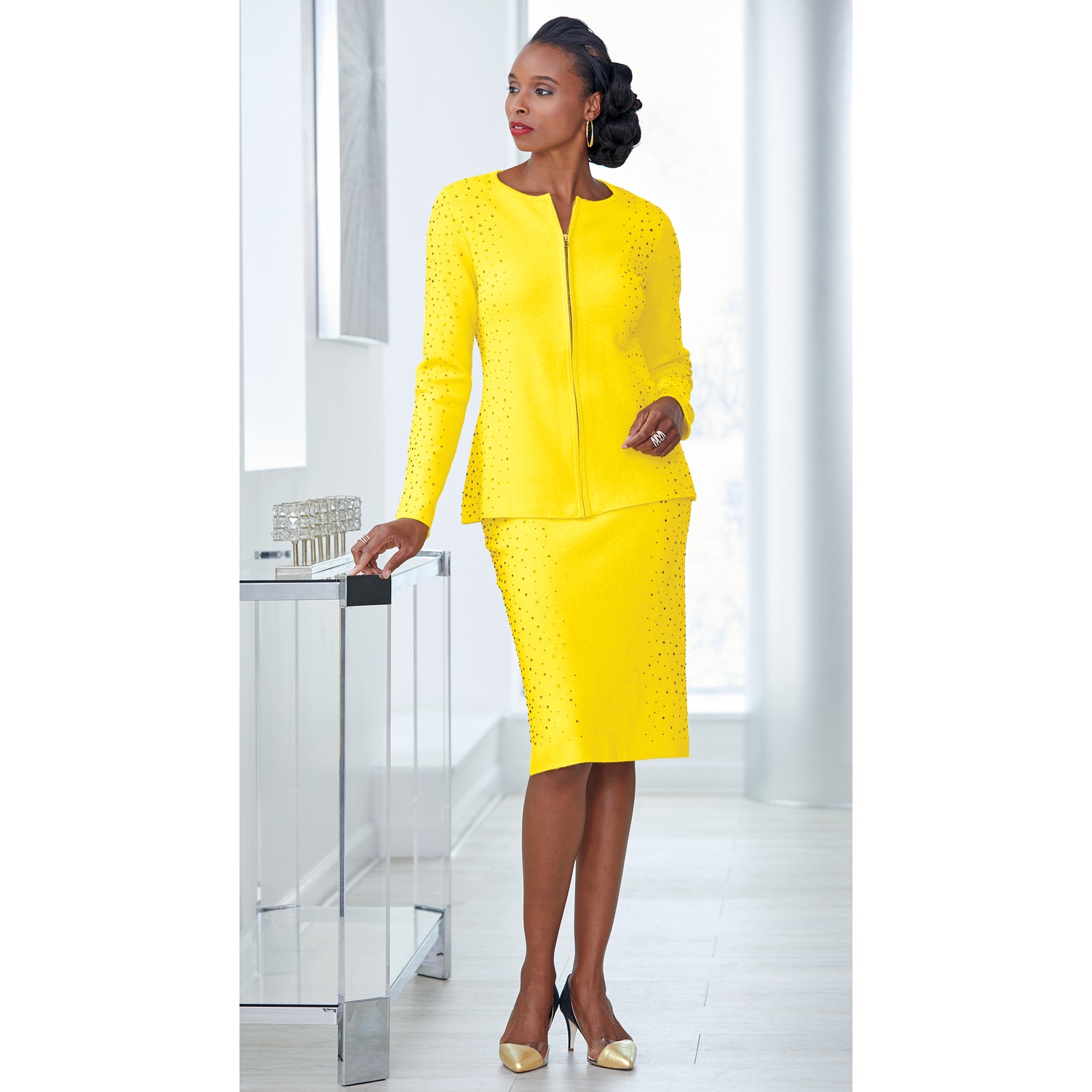 Bedazzled Skirt Suit | ASHRO