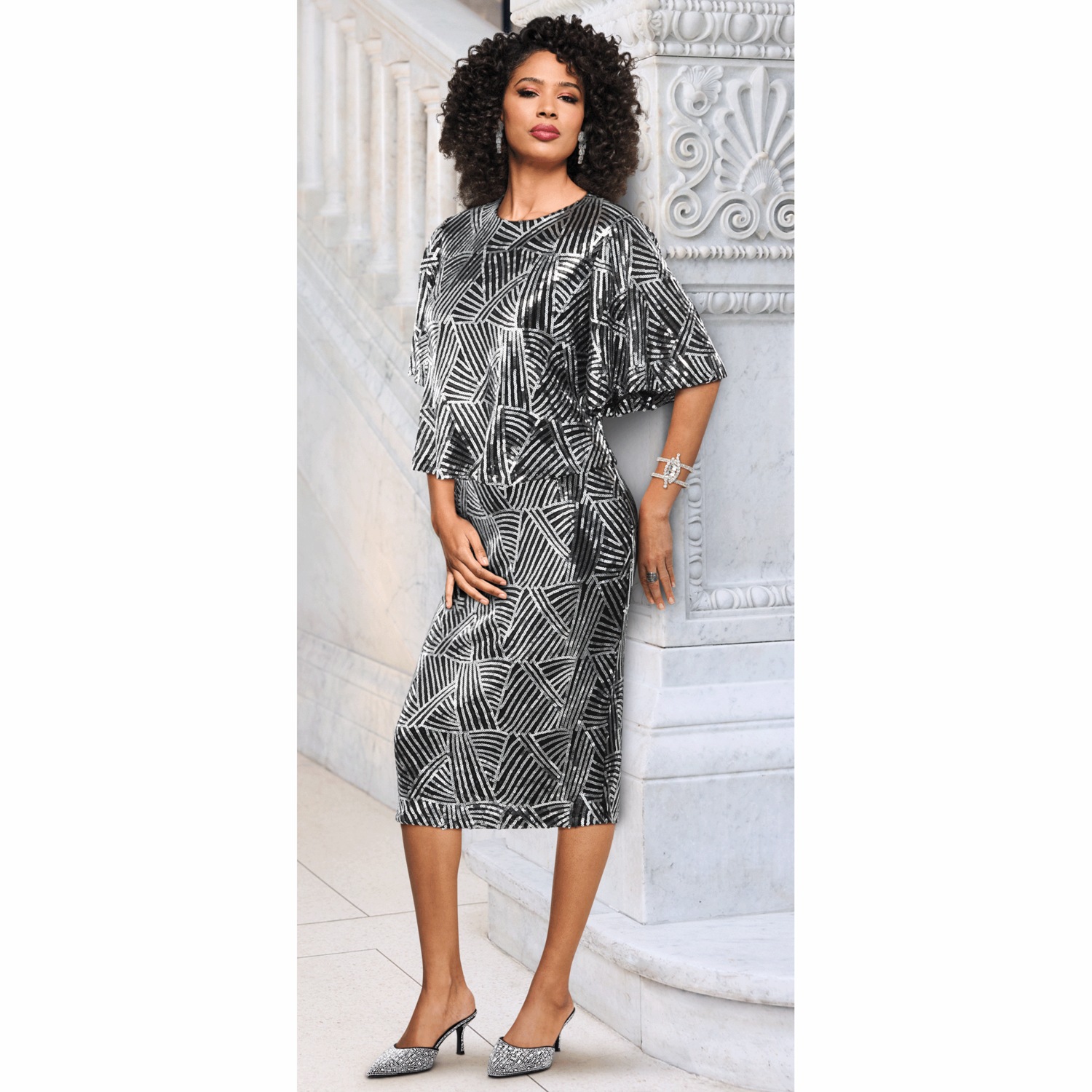 Art Deco Embellished Skirt Set | ASHRO